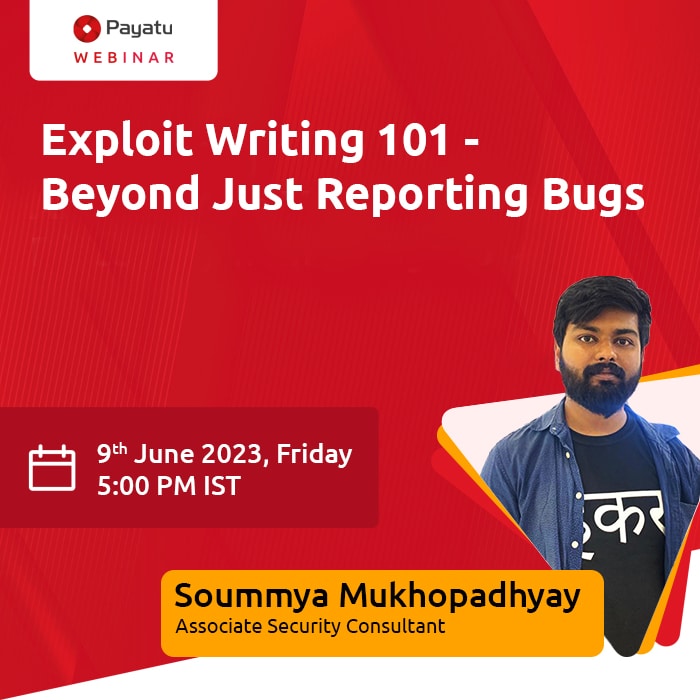 Soummya Mukhopadhyay delivered a talk on 'Exploit Writing 101 - Beyond ...