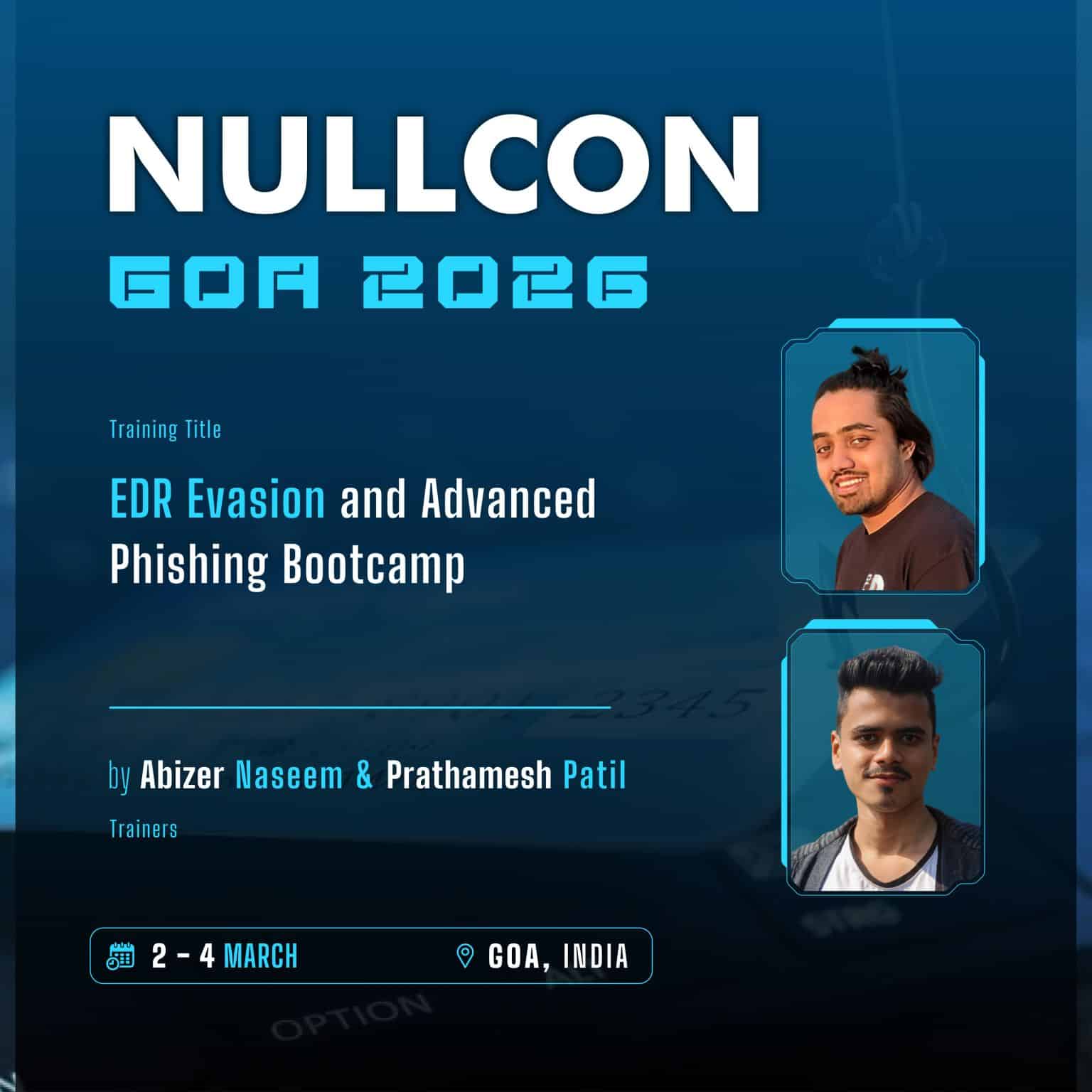 Abizer Naseem and Prathamesh Patil will be delivering a bootcamp on EDR ...